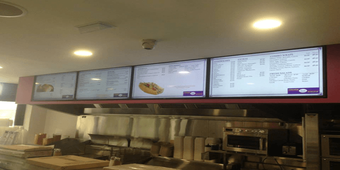 LED TV Food Menu Sign Boards Perth